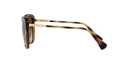 Ralph by Ralph Lauren Women's RA5288U Universal Fit Butterfly Sunglasses, Gradient Brown, 57 mm