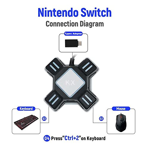 WYTR KX Conversion Box Professional Keyboard Mouse Adapter Controller Converter Adapter for Switch for Ps4 Pro