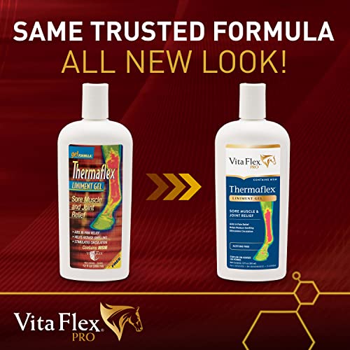 Vita Flex Thermaflex Liniment Gel for Sore Muscles and Joint Relief in Horses 12 Fluid Ounces