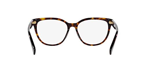 Ralph by Ralph Lauren Women's RA7153 Oval Prescription Eyewear Frames, Shiny Dark Havana/Demo Lens, 53 mm