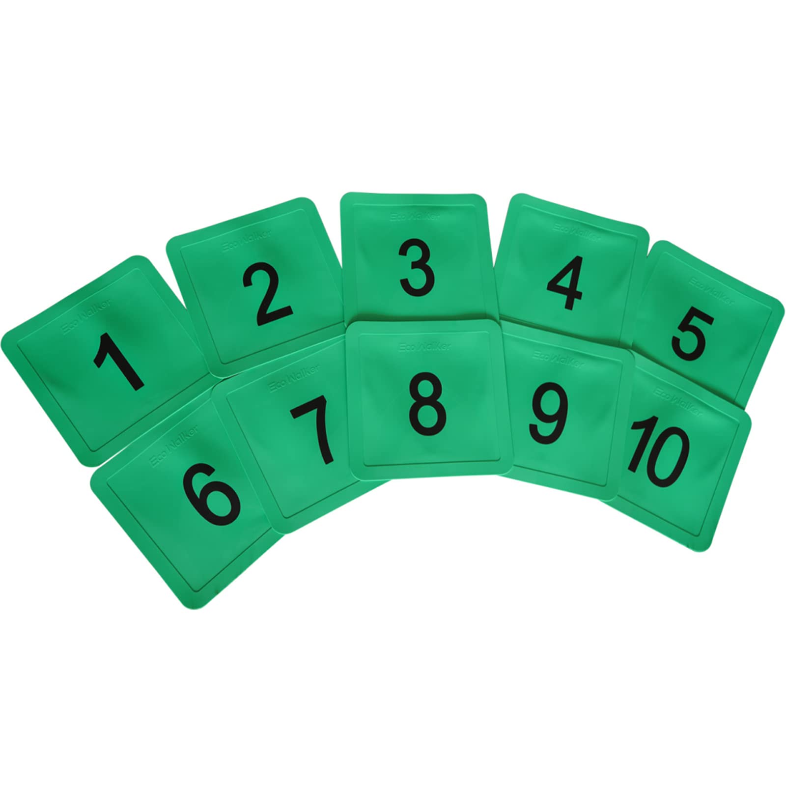 Eco Walker 12inch Numbered Floor Spot Markers Thrown Down Baseball Bases Foot Yard Marker Hopscotch Square Mat (BLUE)