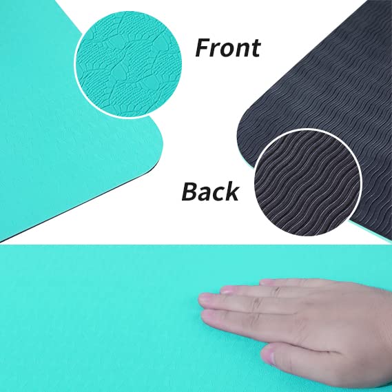 Eco-Friendly Fitness Waterproof Non Slip Workout Yoga Mats 1/4" Thickness (LIGHT BLUE)