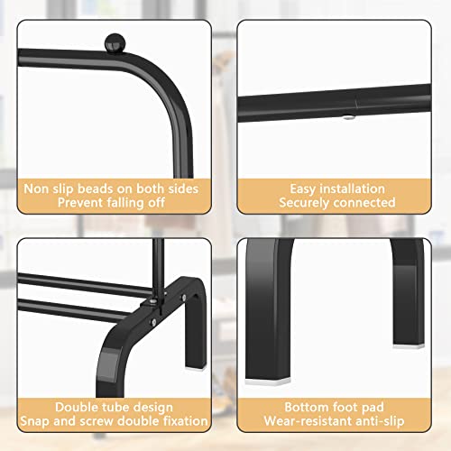 OTROUWORHT Clothes Rack Metal Clothing Rack with Bottom Shelf Garment Rack for Hanging Clothes Shirts Jeans and Coats Black