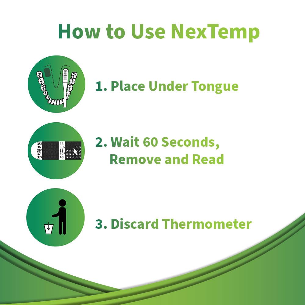 NexTemp® Single-Use Thermometers: Individually Wrapped 100-pack, Providing Superior Accuracy and Maximum Infection Control. Perfect for Businesses, Schools, First-Aid, Home, and Travel! (Celsius)