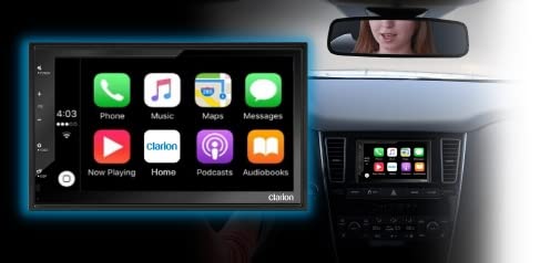 Clarion FX450 Car Stereo Car-Truck-SUV Radio 2 DIN Touch Screen, Apple Car Play and Android Auto, Bluetooth, 50 WTS x 4, AM-FM, Rear View Camera Input