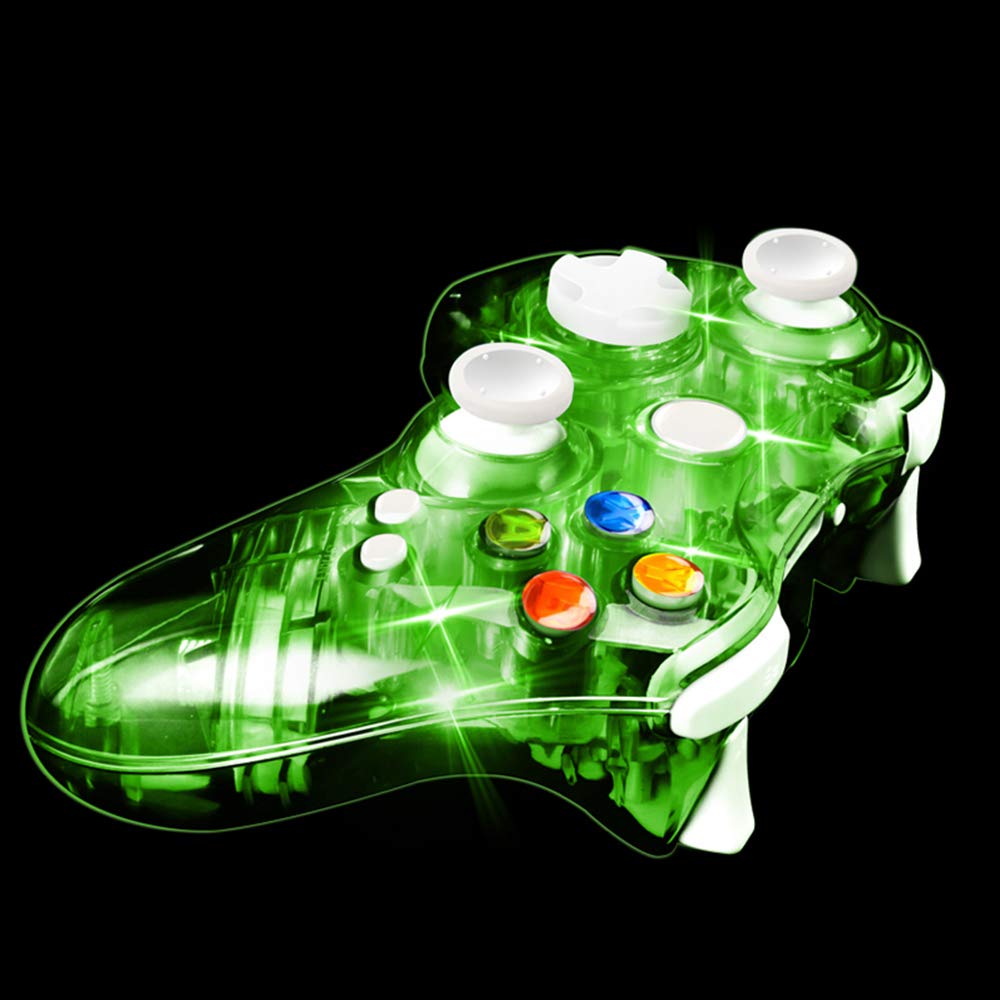 Wireless Game Controller Compatible with Xbox 360 Console Slim and PC Windows 7/8/10 blue (Green)