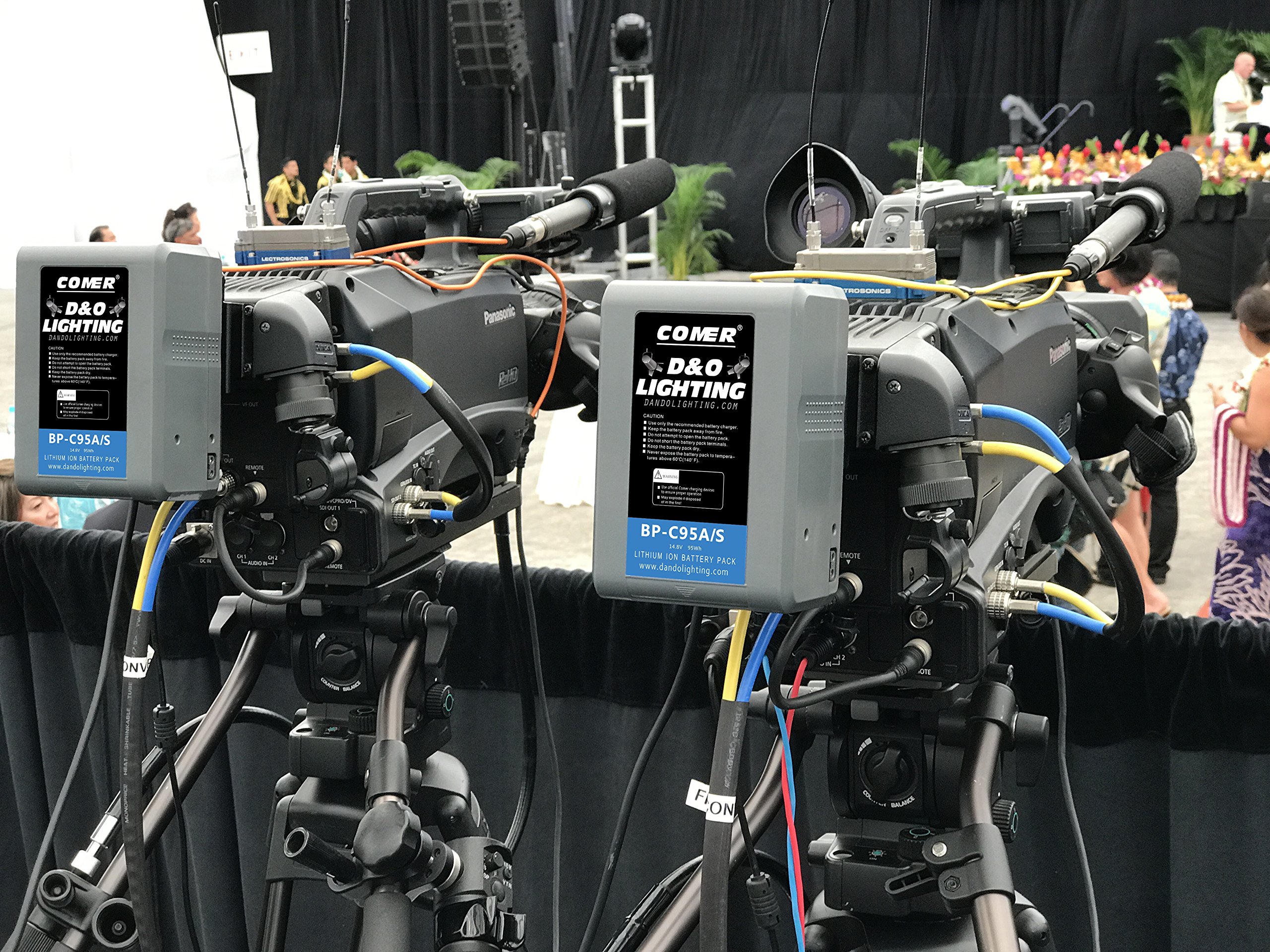 D&O Lighting Gold Mount Battery β 95Wh 14.8V 6600mAh Rechargeable Battery for Broadcast Camera and Digital Production Cameras β Gold Mount Plate Li-Ion Comer Battery for Blackmagic URSA and Sony