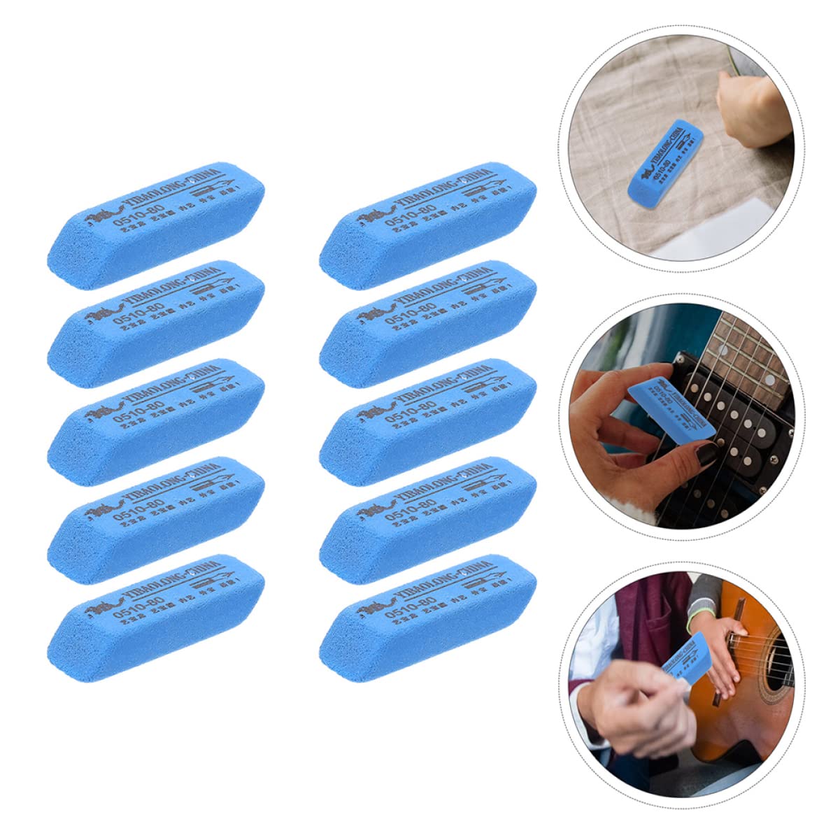ERINGOGO 36 Pcs String Fret Derusting Guitar Cleaner Polishing Tool Cleaning Kit Household Cleaning Tools Frets Polish Kits Frets Polish Tools Oxidation Reconditioning Eraser Fret Erasers