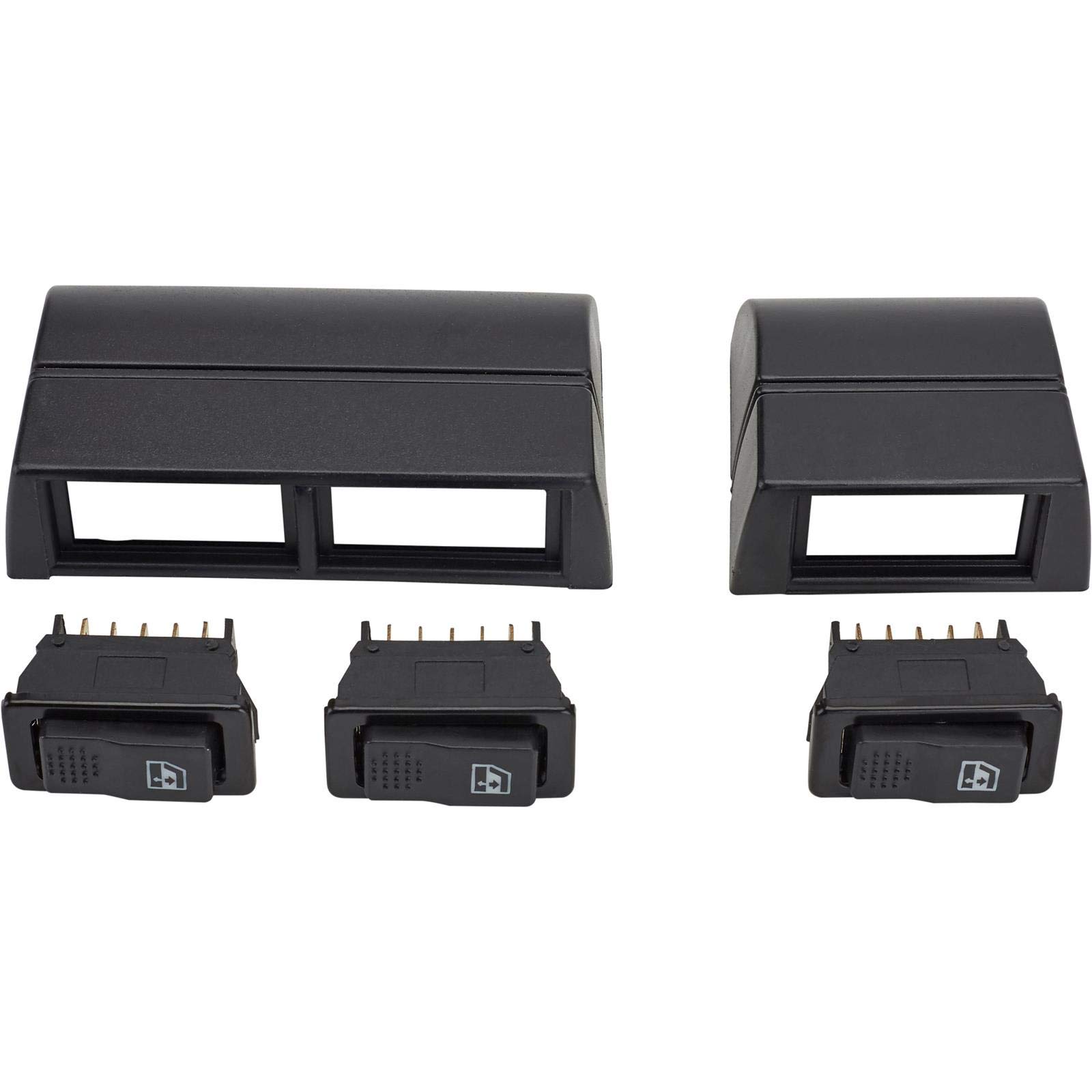 Universal 2-Door Power Window Conversion Kit for Flat Glass: Manual to Electric, Suitable for Classic Cars & Custom Street Rods, Includes OEM Style Switches, Wiring, Regulator, Crossover Kit - 12V