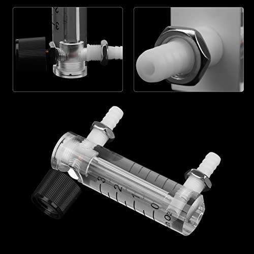 Gas Flowmeter, 0-3LPM Flow Meter Acrylic Transparent Gas Regulator with Control Valve for Measuring Controlling Oxygen Air Gas