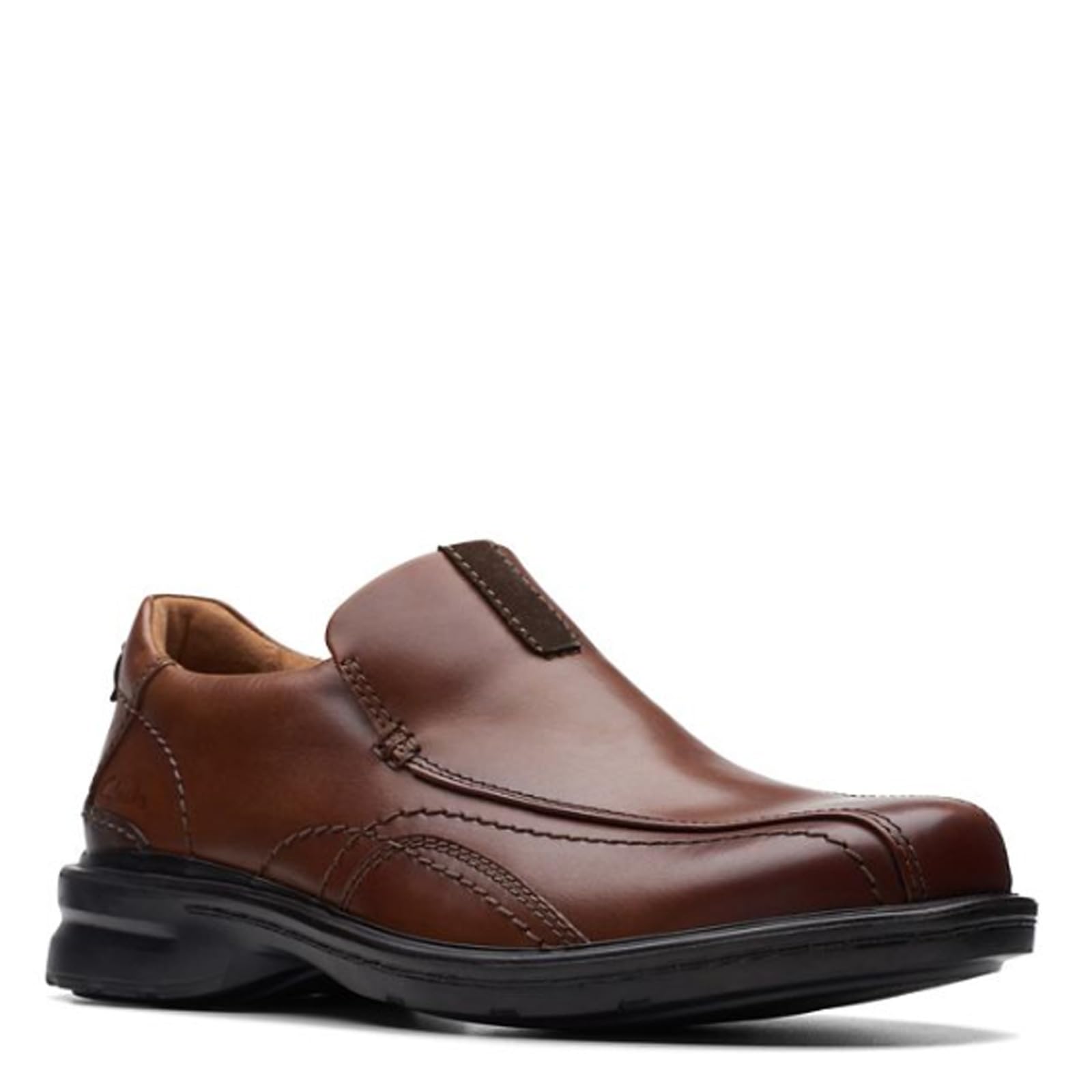 Clarks Men's Gessler Step Loafer, Dark Tan Leather, 13 Wide