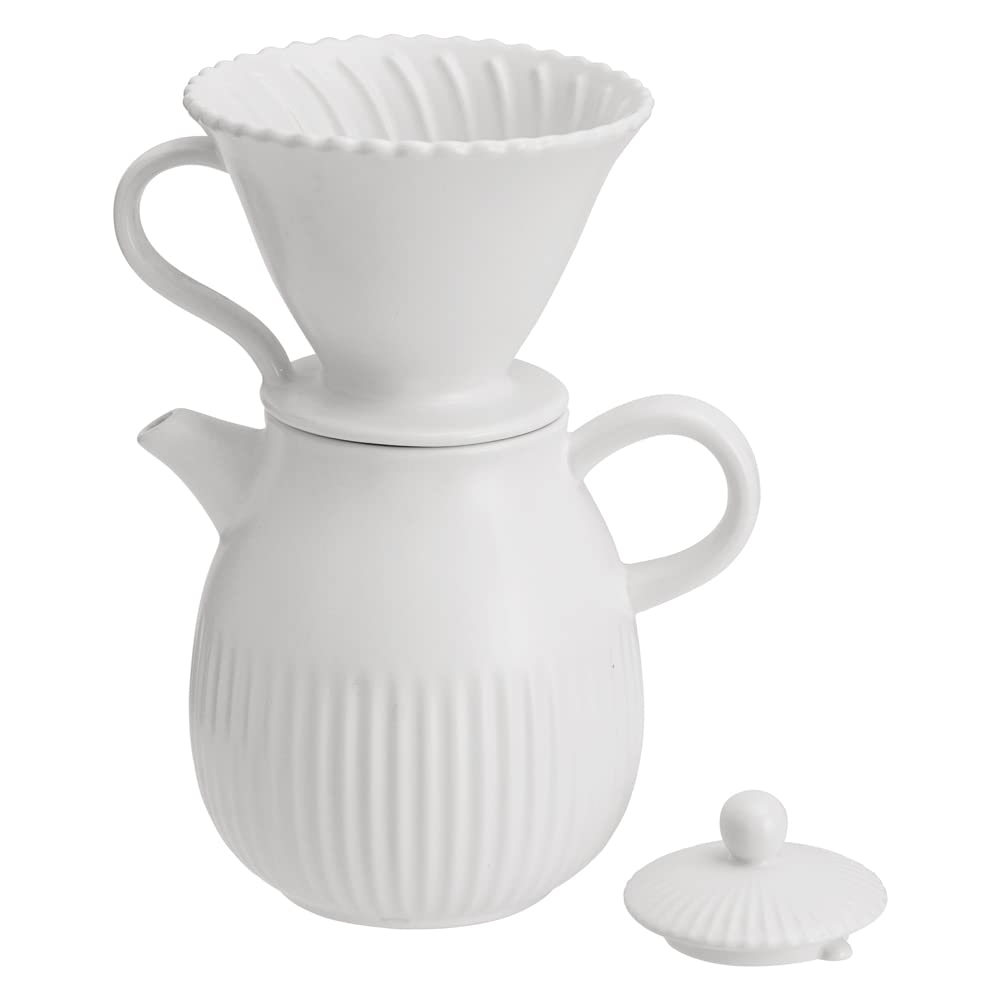D'ORAMIE Pour Over Coffee Dripper Set ,Maker Ceramic Slow Brewing Coffee Set for Home, Cafe Restaurants Homewarming Gift Easy Manual Brew Maker Gift Strong Flavor Brewer Set