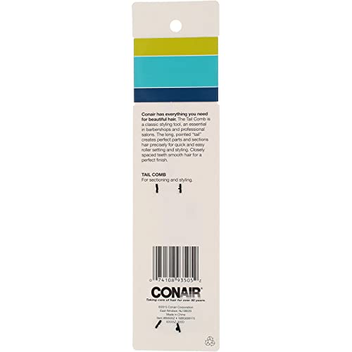 Conair Hard Rubber Tail Comb Pack Of 3