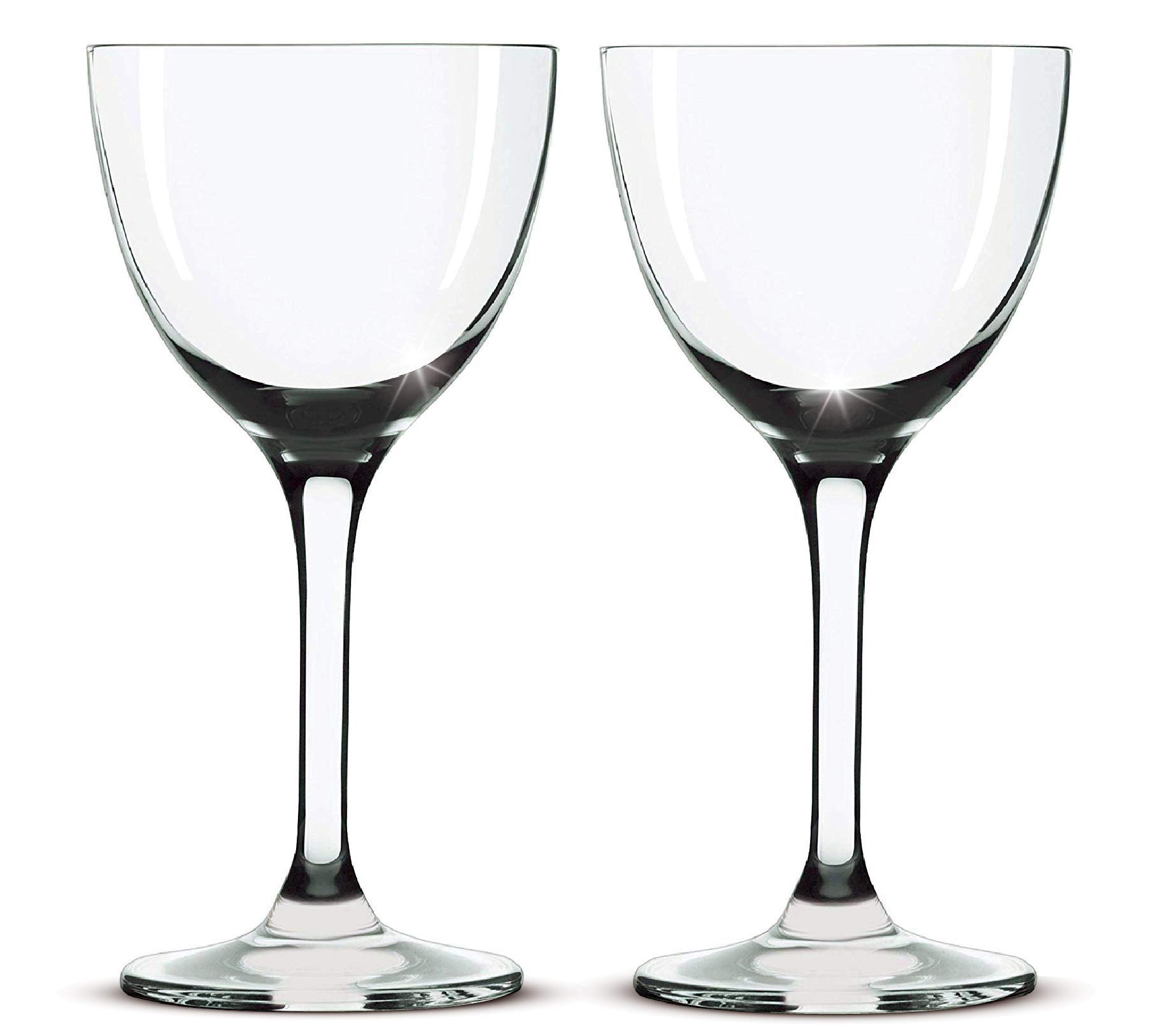 Nick and Nora Coupe Cocktail Glasses - Handblown Set of 2, Small Plain Vintage Coupe Glass to Serve a Manhattan, Martini, Aperitif, Algonquin, or Port Wine, 5-ounce (Plain, 2)