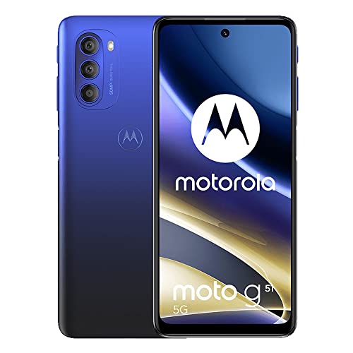 Motorola Moto G51 5G + 4G LTE 128GB + 4GB 6.8" 120 hz 50MP Triple Camera XT2171-1 (Not for Verizon At&t Cricket Boost CDMA) + (Fast Car Charger Bundle) (Winter Blue)