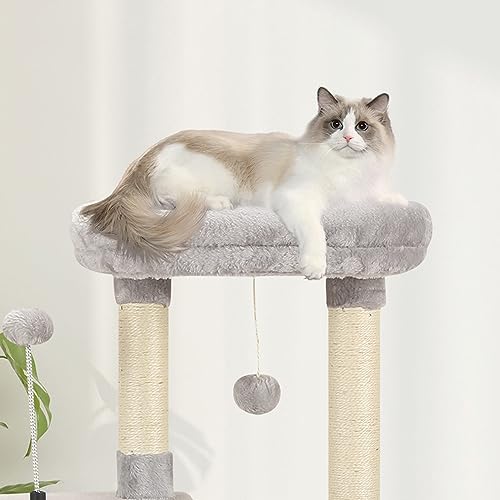 MIAO PAW 16Cat Tree Tower for Indoor Cats - Condo with Sisal Scratching Posts,Jump Platform Cat Furniture Activity Center Play House Bed Grey