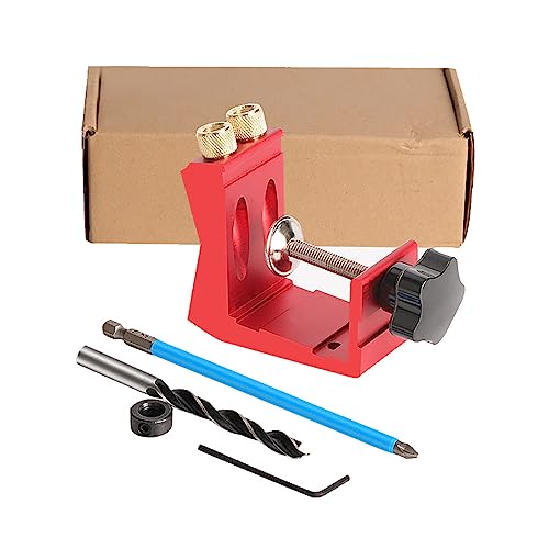 Jieotwice Pocket Hole Jig Kit Woodworking Oblique Hole Locator Positioner Drill Bits 15 Degree Angle Drill Guide Set Carpentry Tools