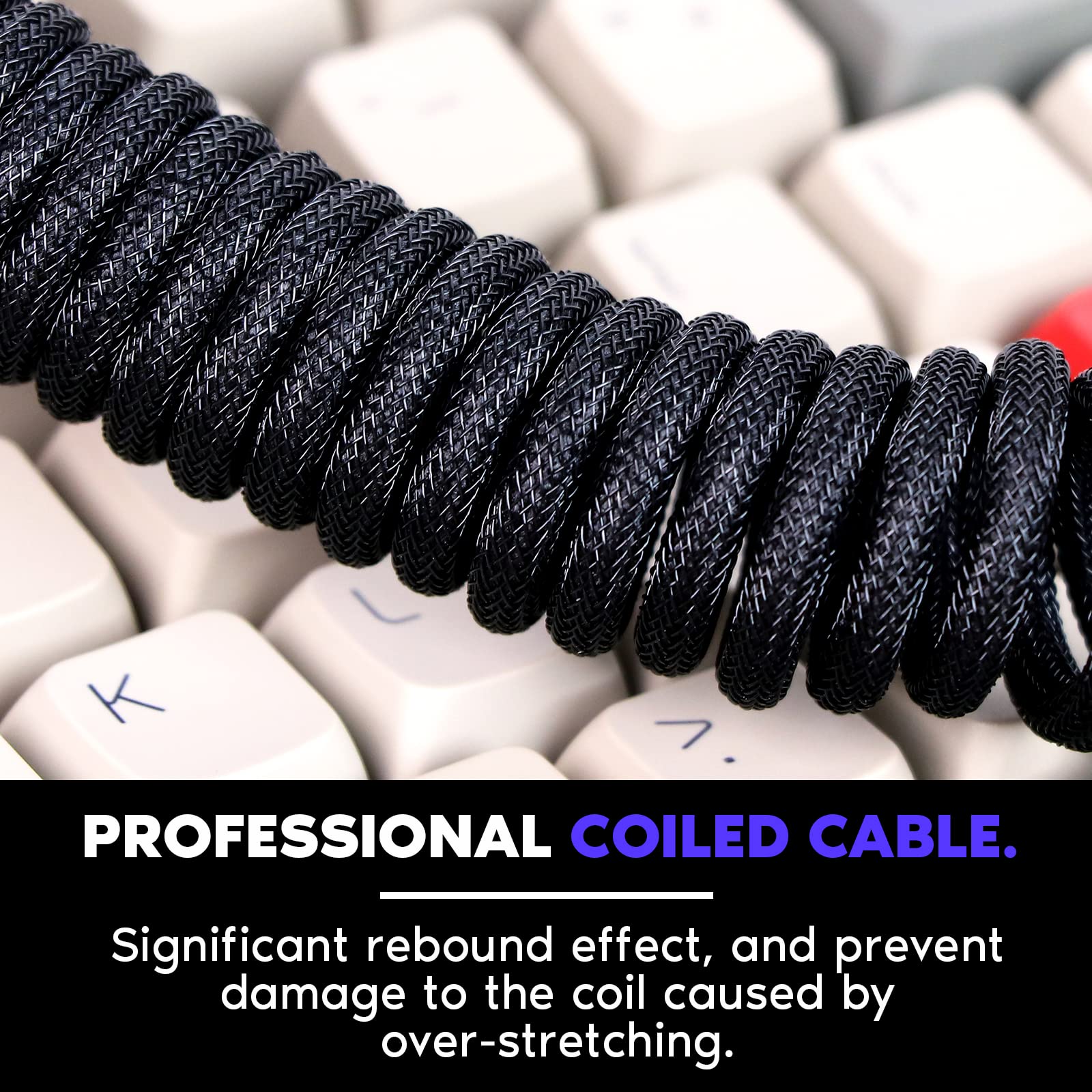 EPOMAKER Wireless Gaming Keyboard and Coiled Cable Combo, ABM084 75% Hot Swappable Triple Mode Keyboard, Mix Aviator Coiled USB Cable for Mac/Win/Gamers(Gateron G-pro Yellow)