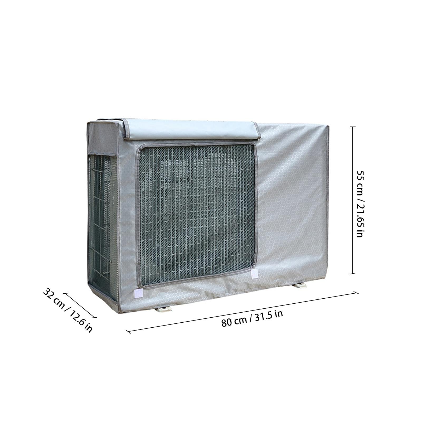 FEBUD Air Conditioner Cover, 600D Oxford Waterproof Dustproof Sun Protection AC Unit Cover with Honeycomb Mesh Design & Vent Hole, Square AC Cover for Outside Units