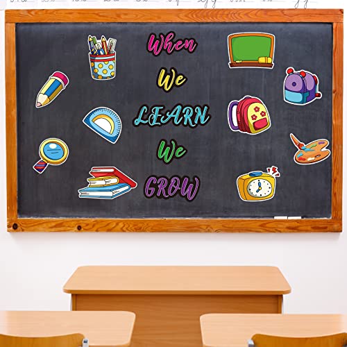 Pajean 60 Pieces When We Learn We Grow Paper Cut Outs Classroom Bulletin Board Set School Wall Decorations for Kids Boys Girls School Classroom Decor, JB-220701-G