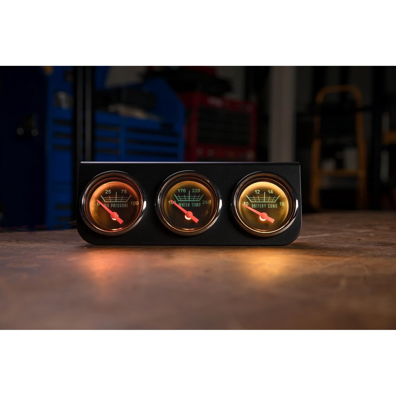 Under Dash 3-Gauge Panel for 1967-72 GM Trucks: Premium Kit with Factory-Matched Styling, Includes Volt, Oil Pressure & Coolant Temperature Gauges, LED Perimeter Lighting