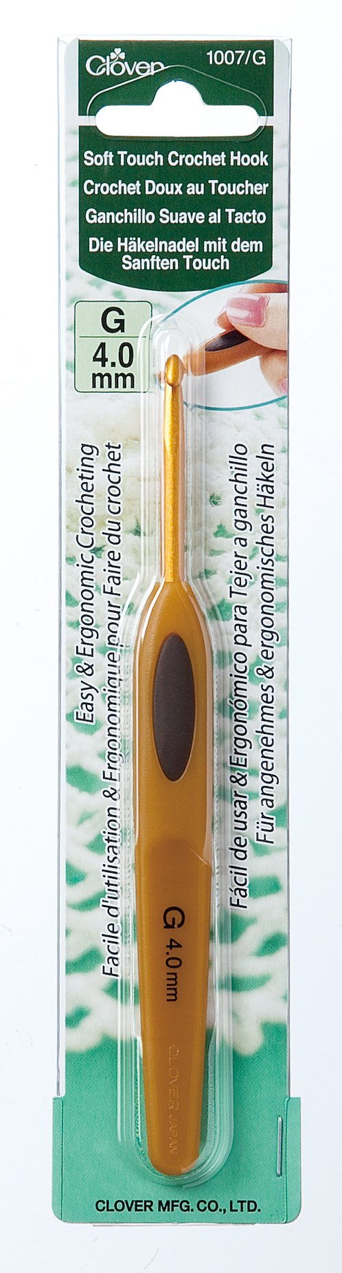 Clover Soft Touch Crochet Hook: 4.00mm, Multicolor