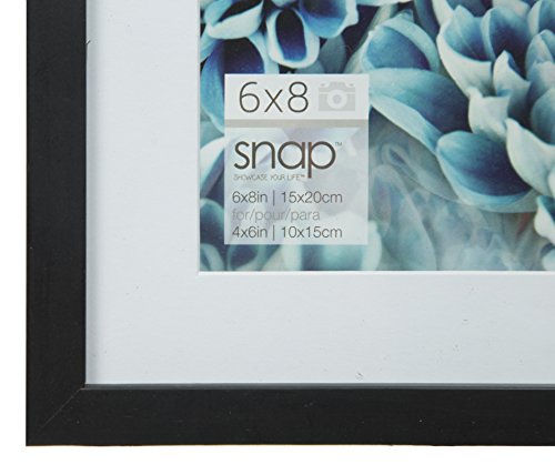 Snap 05FW1803 Wall Mount Mat Picture Frame, 6 inches x 8 inches, Black