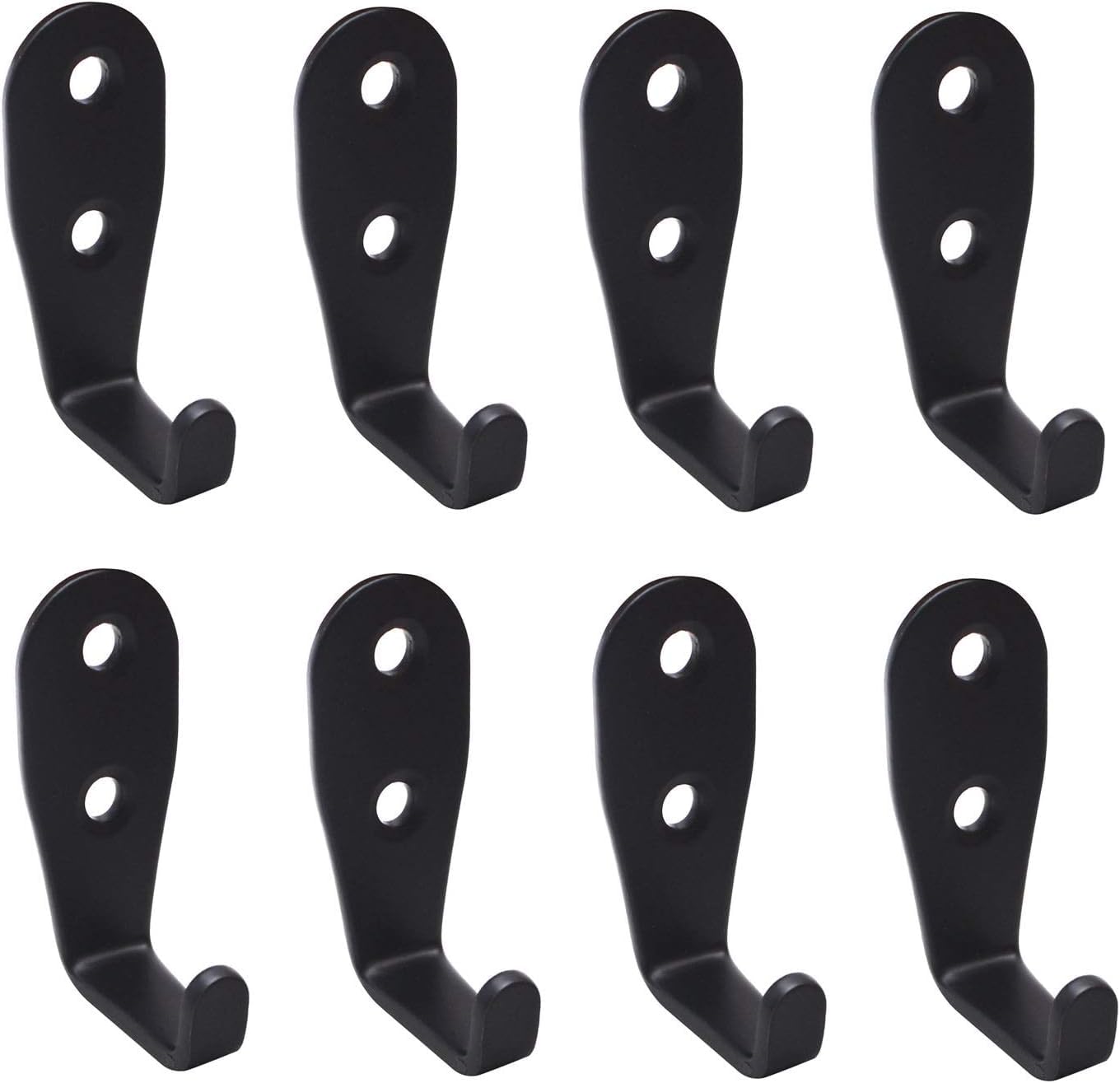 MY MIRONEY 2.5" x 1" L Shape Coat Hooks Stainless Steel Single Hook Robe Hook Pots and Pans Hanger Wall Mounted Pack of 8
