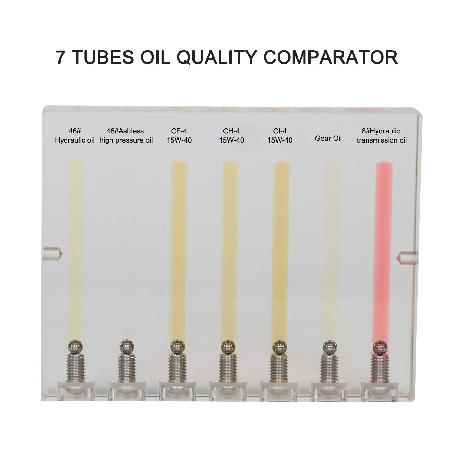 HUIOP Comparator,7 Tubes Automobile Oil Quality Comparator Transmission Oil Viscosity Tester Comparator Transparent Glass Tester Demonstration Stand