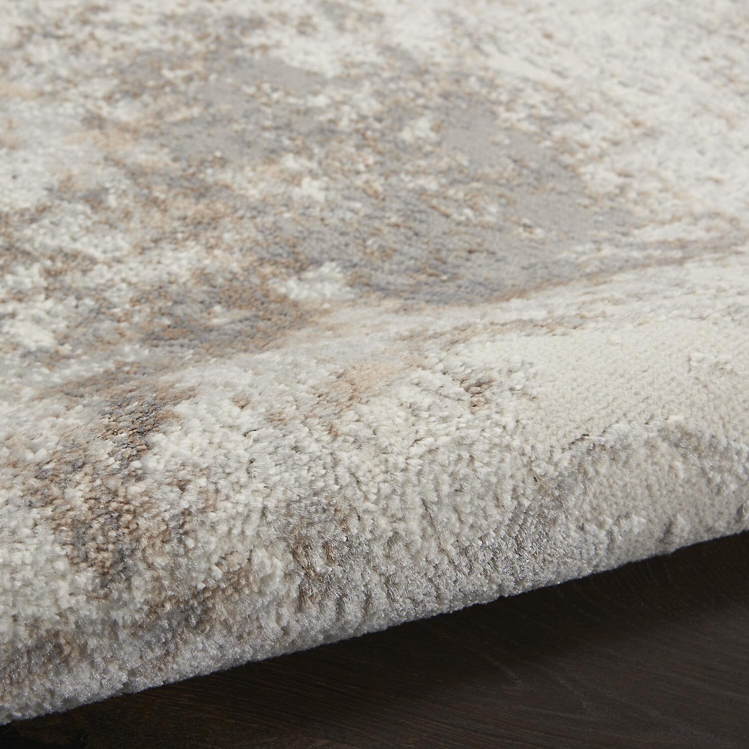 Nourison Elation Abstract Ivory Grey 9' x 12' Area -rug, Easy -cleaning, Non Shedding, Bed Room, Living Room, Dining Room, Kitchen (9x12)