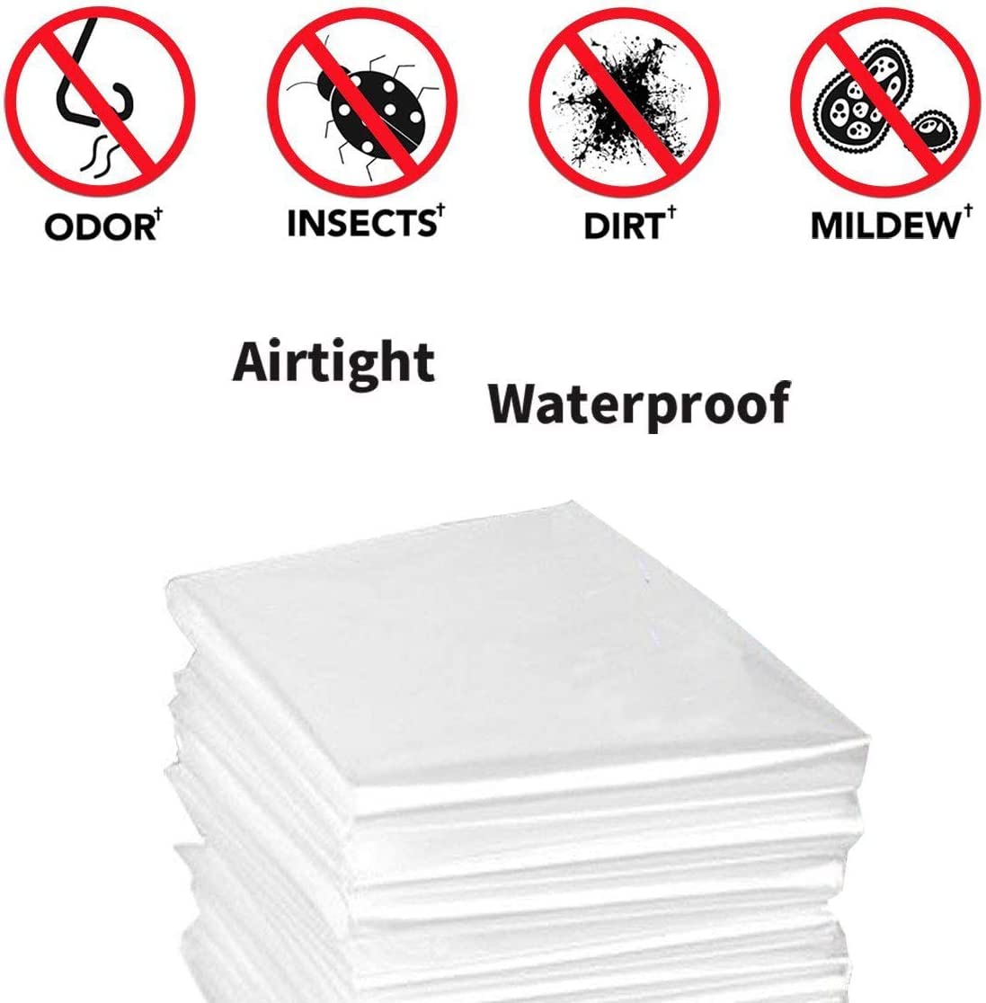 SunHorde Hanging Space Bags Vacuum Storage Bags for Clothes, Dress, Winter Coats, 6 Pack 53.1x27.6 inch, Large Reusable Garment Protector