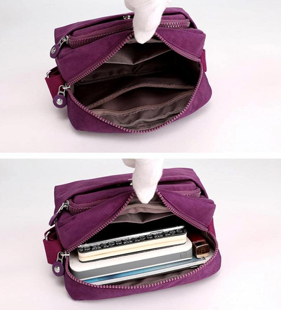 YYW Women Crossbody Bag Nylon Shoulder Bag Multi Pockets Messenger Bag Lady Casual Purse Handbag (Yellow)