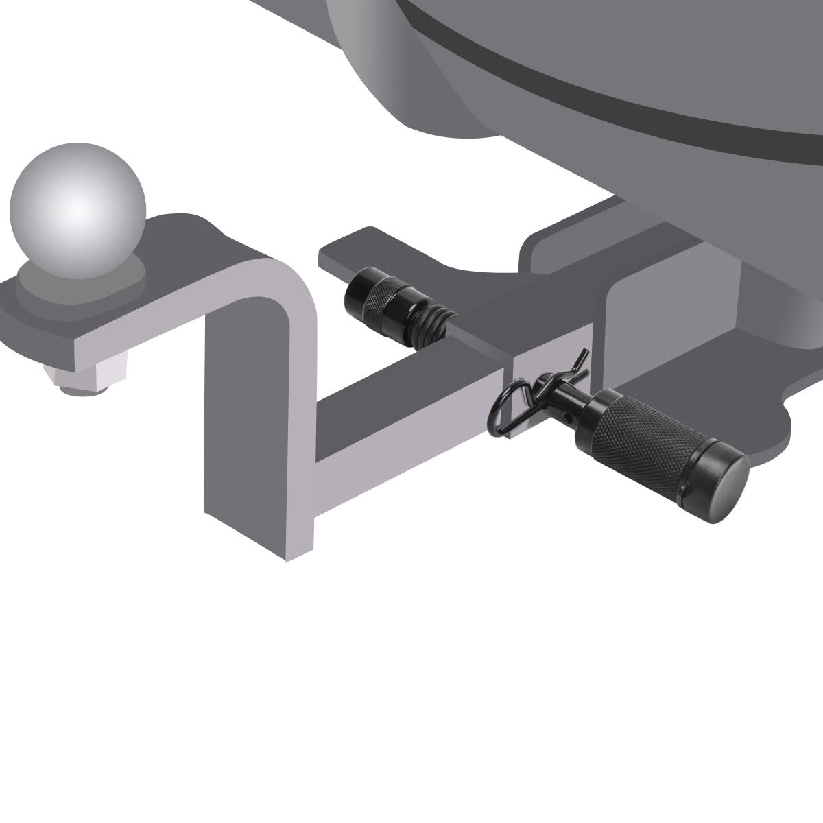 Coitak Trailer Hitch Lock Pin Set, 5/8" Black Tow Hitch Receiver Lock with Anti-Rattle, Extra-Long Locking Hitch Pin with Heavy Duty (5/8" Hitch Lock)