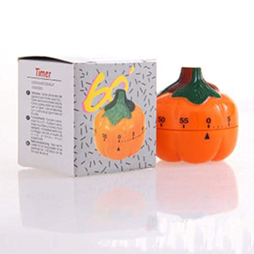 DOITOOL Kitchen Timer, Pumpkin Design Mechanical Timer Kitchen Timer Household Cooking Time Manager Baking Reminder Cooking Countdown Timer (Orange)