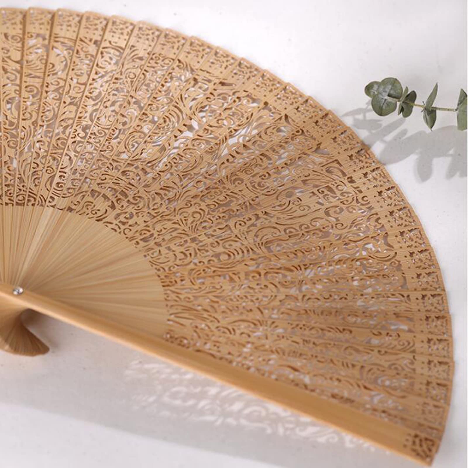 ERTUO Handmade Art Mini Small Group Fan Round Fan Summer Bamboo Fan Paper Round Hanfu Fan Literary Gift