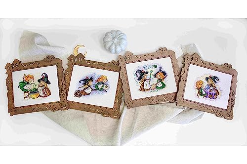 MP Studia Cross Stitch Embroidery Kits for Adults and Beginners Autumn - Afternoon Tea 11x12cm/4.33x4.72 14ct.