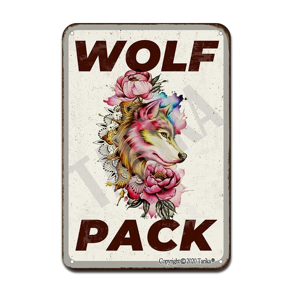 Wolf's Pack 8X12 Inch Retro Look Tin Decoration Art Sign for Home Kitchen Bathroom Farm Garden Garage Inspirational Quotes Wall Decor