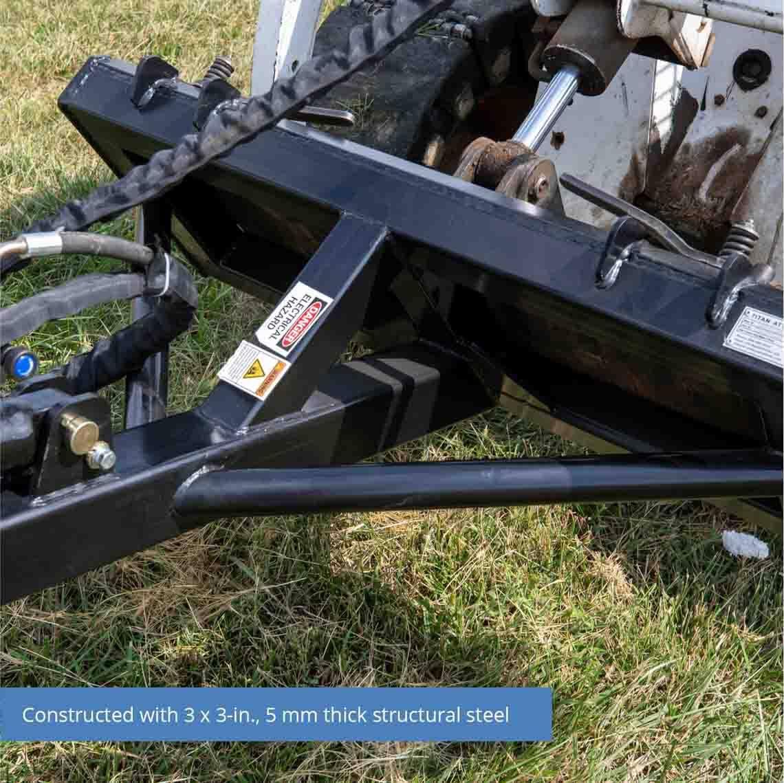 Titan Attachments Telescoping Hydraulic Skid Steer Truss Boom V2 26 Foot Reach
