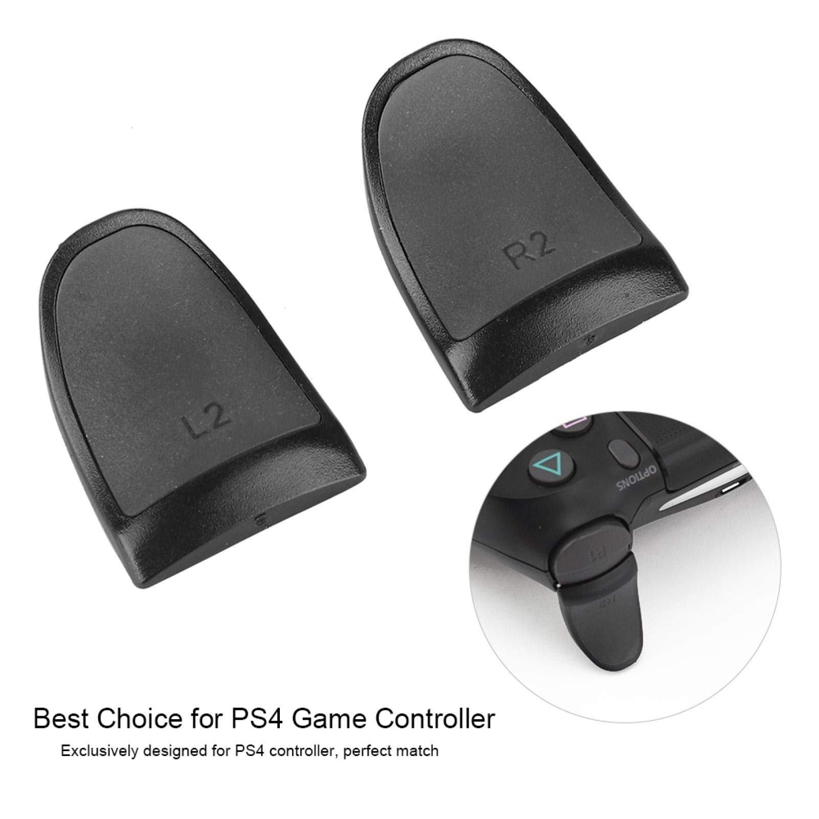 V BESTLIFE Trigger Extenders, Game Controller L2 R2 Controller Extenders Buttons Extension Trigger Soft Touch Extended Grips for PS4 (Black)