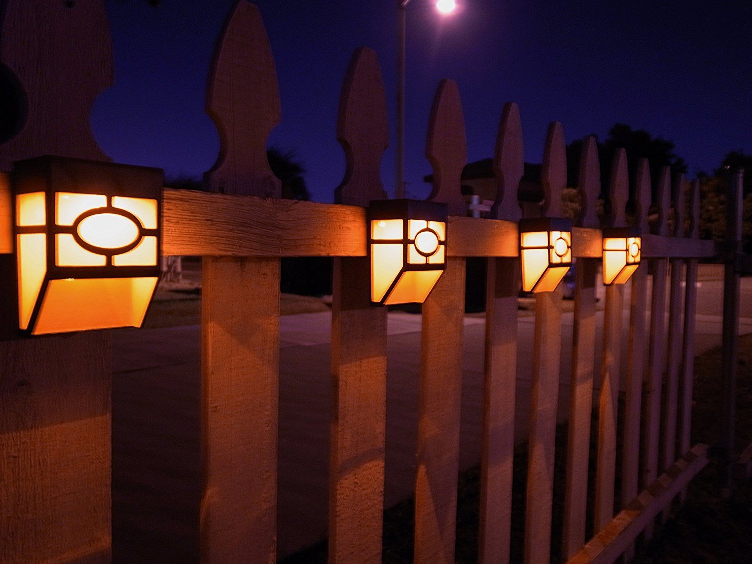 Upgrade Solar Powered Wall Mount Lights Landscape Garden Yard Fence Outdoor Warm Lights (8pc)