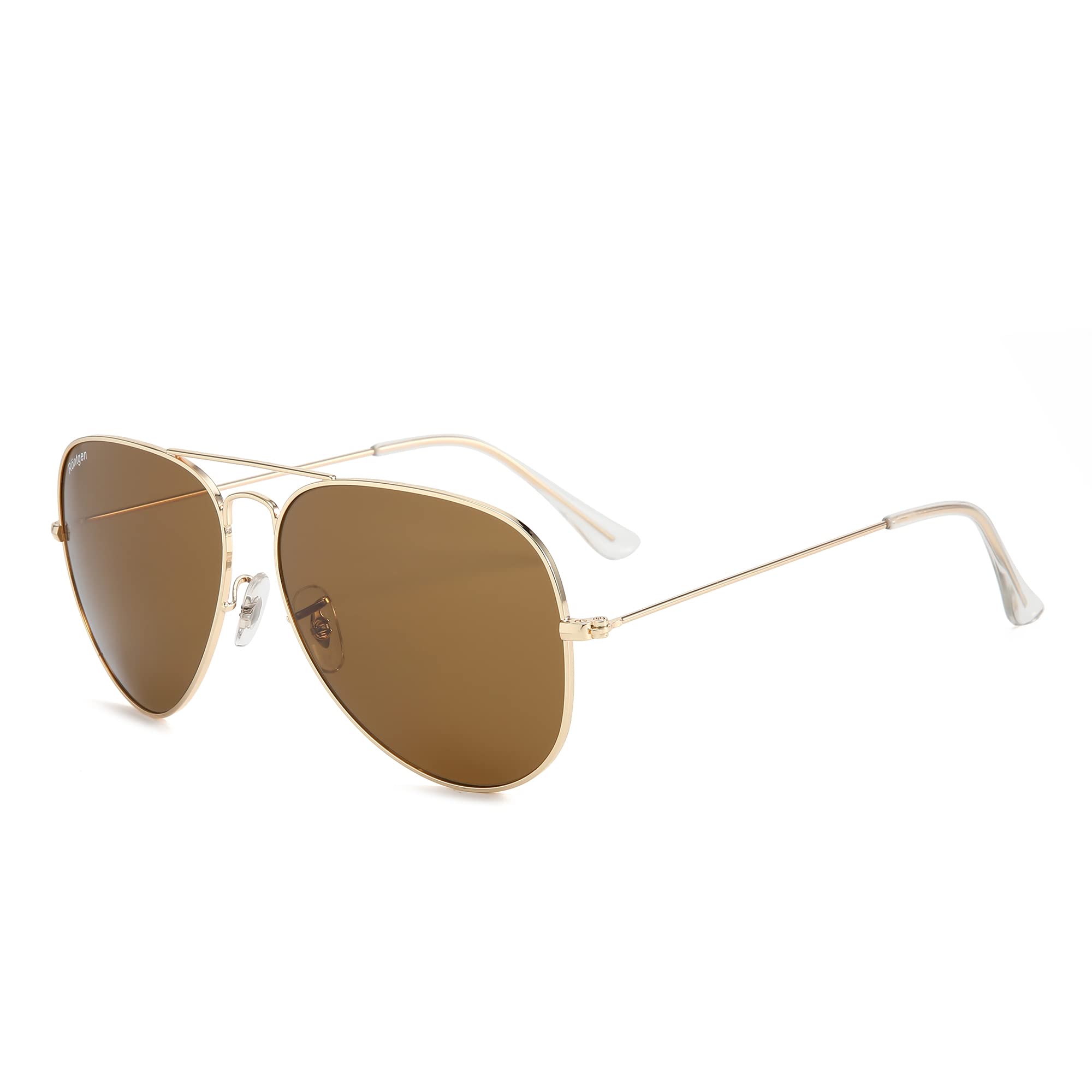CONRAD RONTGEN Premium Aviator Sunglasses for Men Women Classic Aviators Sun Glasses (Black frame/Grey black lens)