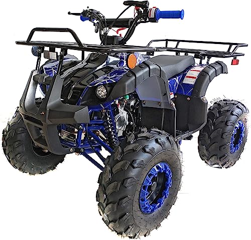 Upgraded 125cc Big ATV Automatic Transmission w/Reverse, LED Headlight, Big 19"/18" Tires (Factory Packaged) (Blue Color)
