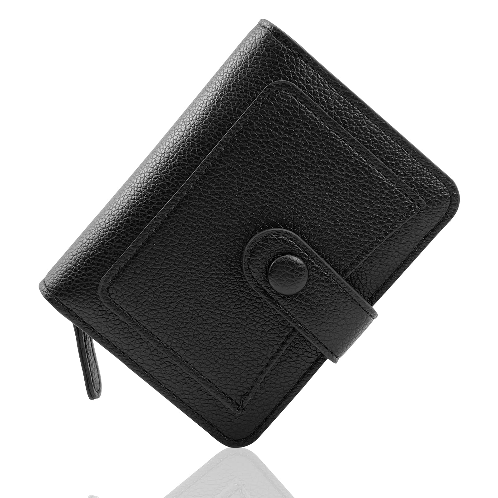 Eslcorri Small Wallet for Women, Leather Bifold Compact Wallet Ladies Mini Purse Card Holder Organizer with Zipper Coin Purse