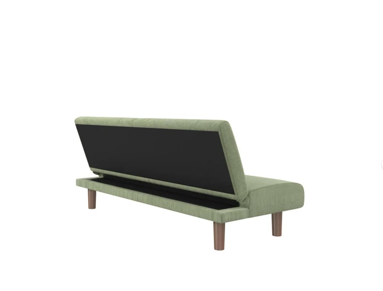 Huyaster 66.5" Armless Futon Sofa Bed,Corduroy (Sage Green)