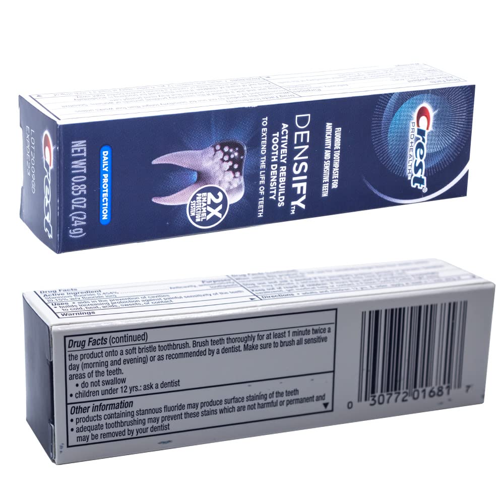 Crest Pro-Health Densify Daily Protection Toothpaste, Travel Size 0.85 oz (24g) - Pack of 10
