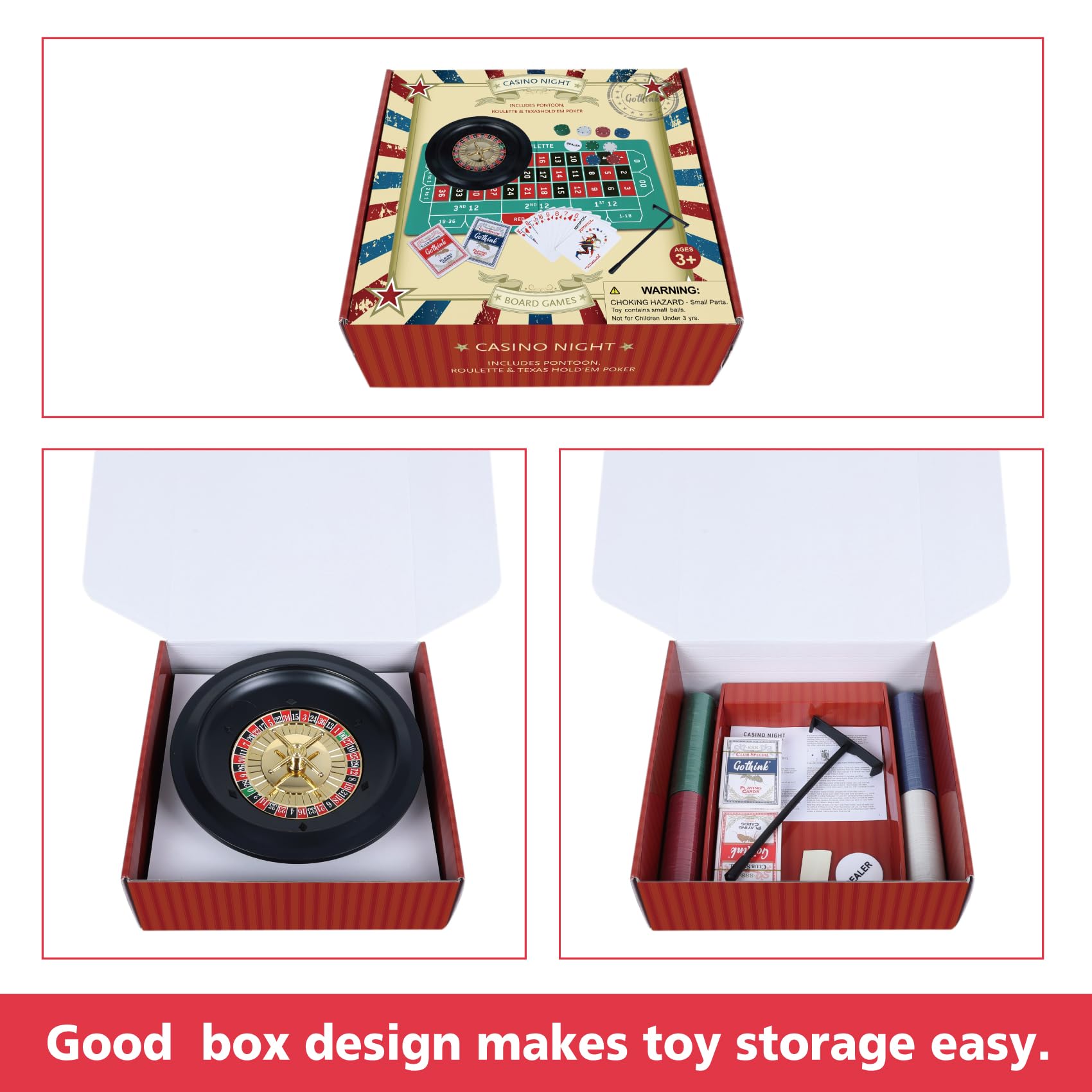 GOTHINK Wooden Tyrolean Roulette Board Game, Exercise Skills in Math, Simple and Fun Educational Game for Kids and Adults