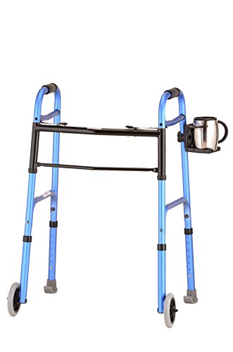NOVA Cup Holder for Walker, Rollator, Transport Chair, Wheelchairs – Universal Fit on Round Tube Only, Adjustable & Foldable Drink Holder