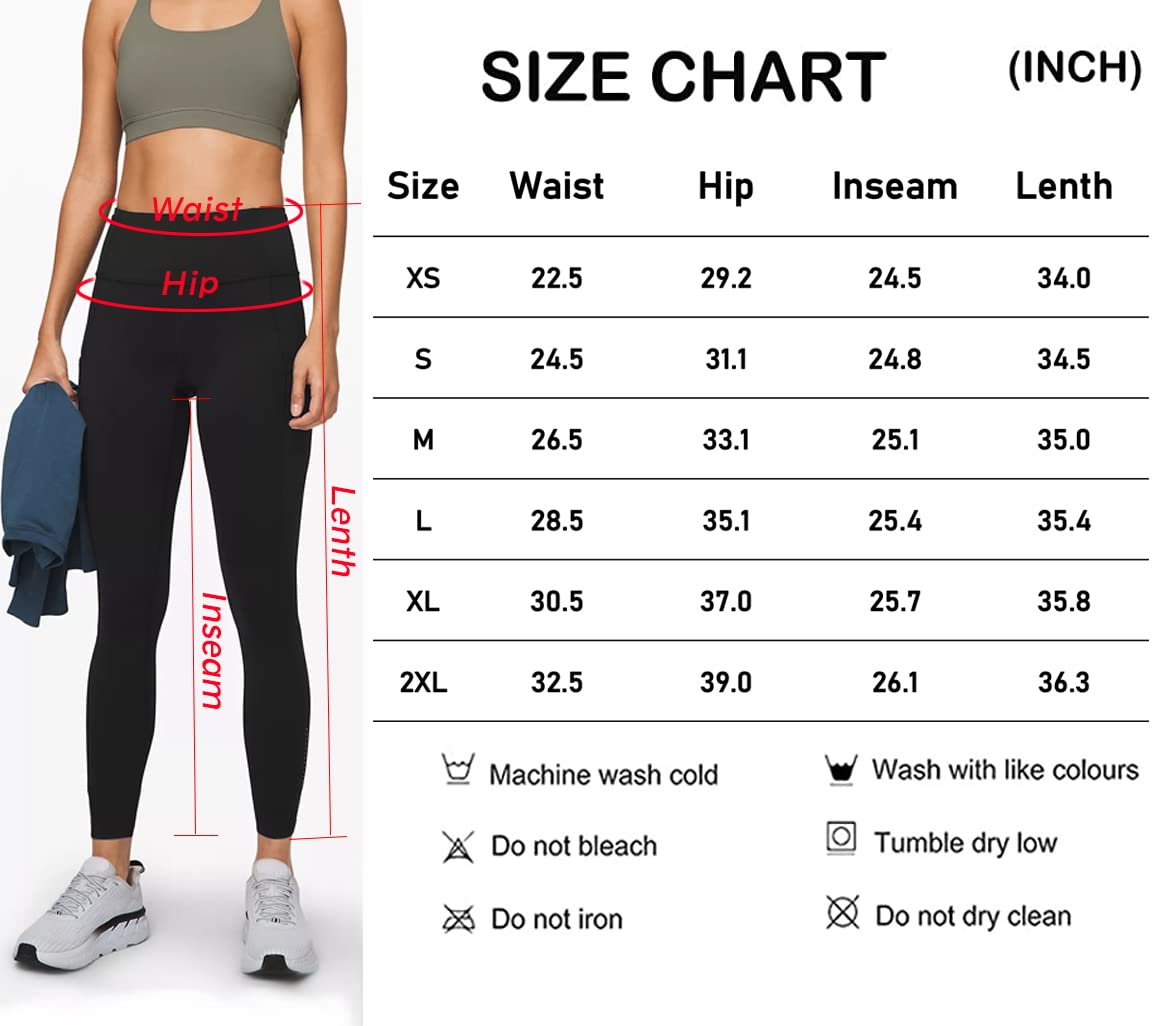 ENEESSI Women's High Waisted Yoga Leggings with Pockets,Tummy Control Non See Through Workout Athletic Running Yoga Pants Black XXL