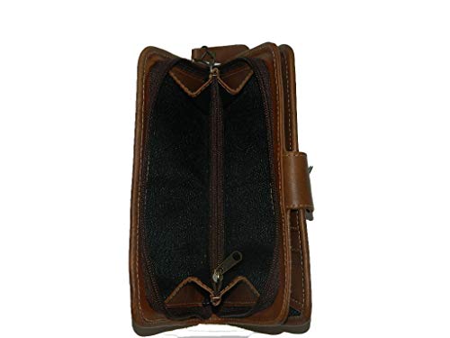 Womens Wallet, Purse, Genuine leather, Clutch, Billfold, Embossed, Trifold ladies wallet, Checkbook holder, Cash, Coins, gift for mom, gift for wife, Brown