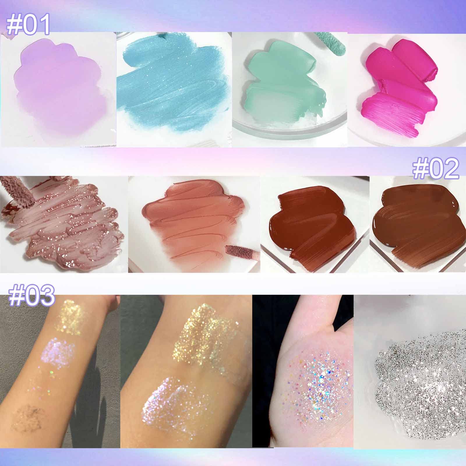 DAGEDA 4 Colors Liquid Eyeshadow, Matte, Waterproof, Long-lasting, Creamy Texture, Nude Velvety, Suitable for Women
